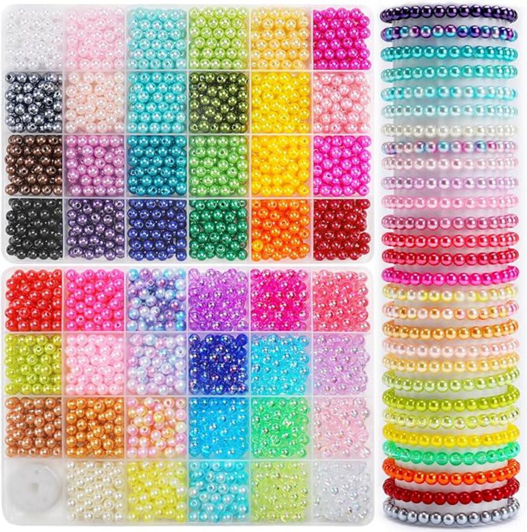 2400PCS Pearl Beads Kit | 47 Color Bracelet Making DIY Set - Etsy