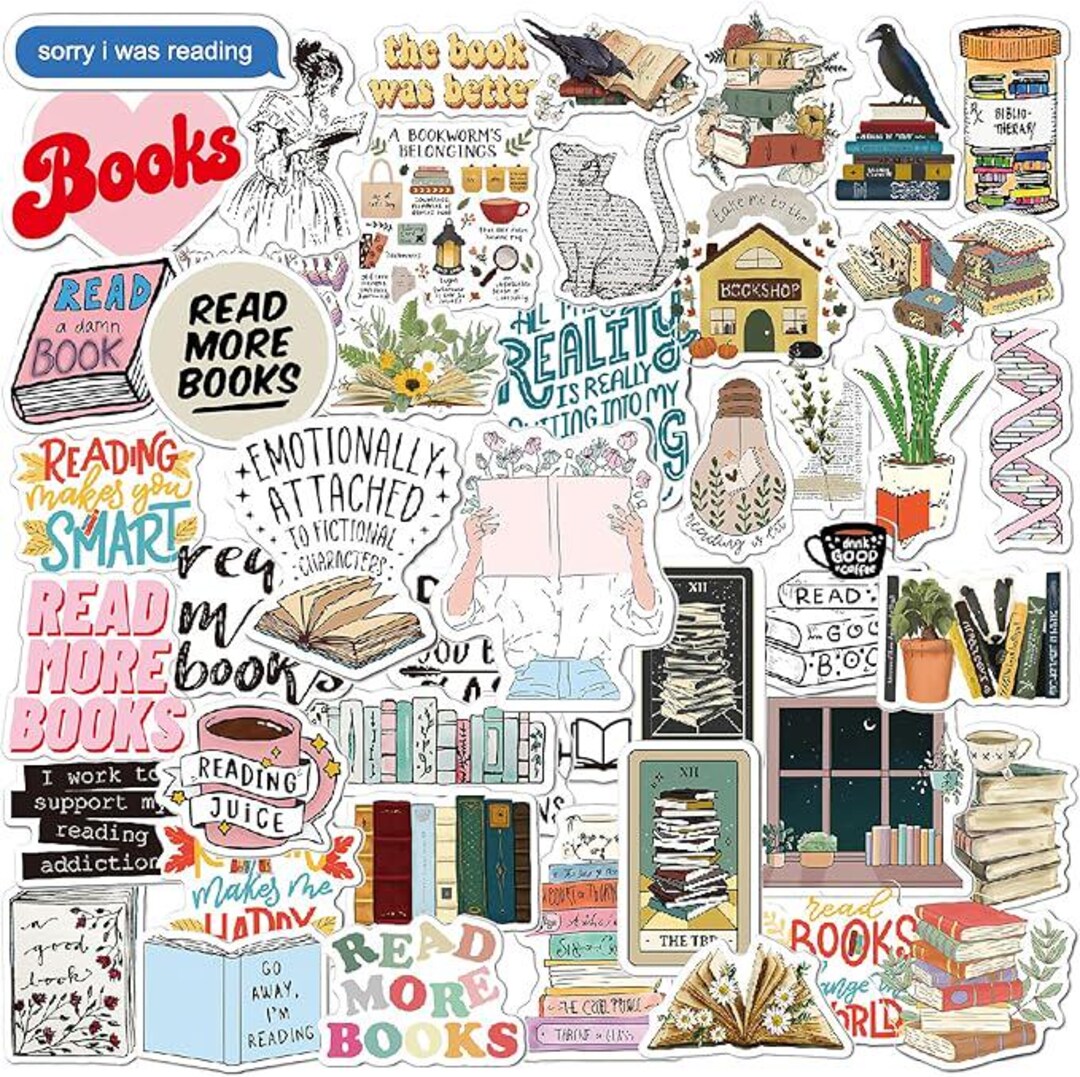 Waterproof Vinyl Book Stickers for DIY Laptop Water Bottle Teens Adults ...