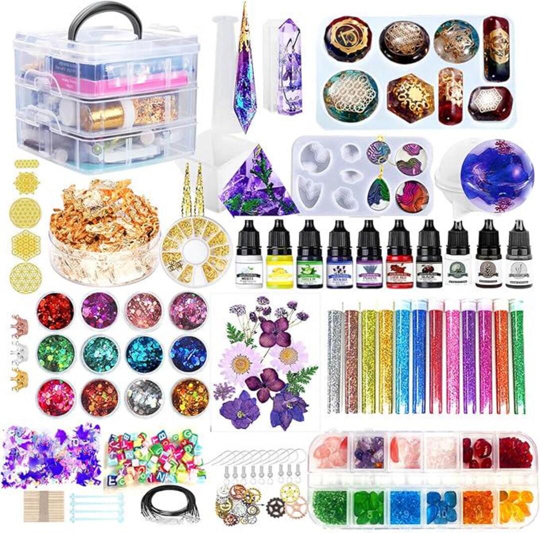 Resin Jewelry Making Kit: Beginner Epoxy Set With Molds & Supplies - Etsy