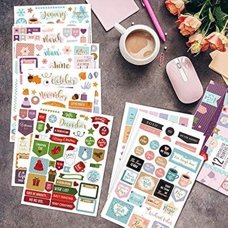 Planner Sticker Pack for Journals Monthly Calendar DIY Accessories - Etsy