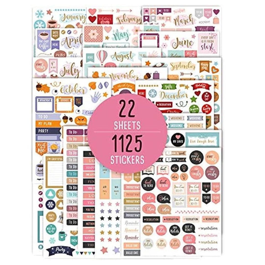 Planner Sticker Pack for Journals Monthly Calendar DIY Accessories - Etsy