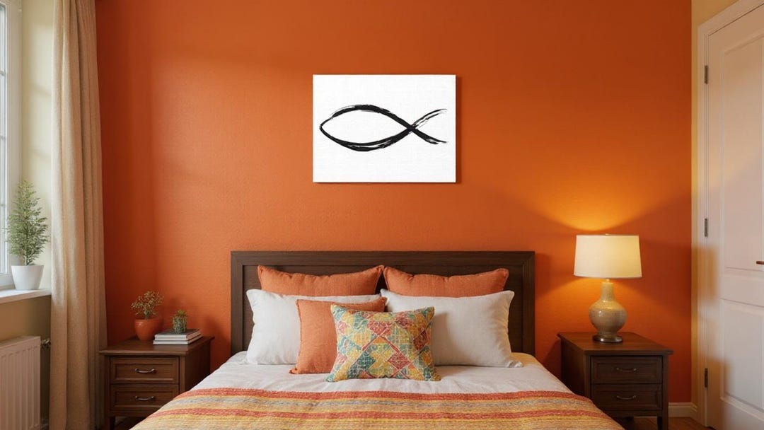 Modern Christian Wall Art, Abstract Fish Canvas, Minimalist Home Decor ...