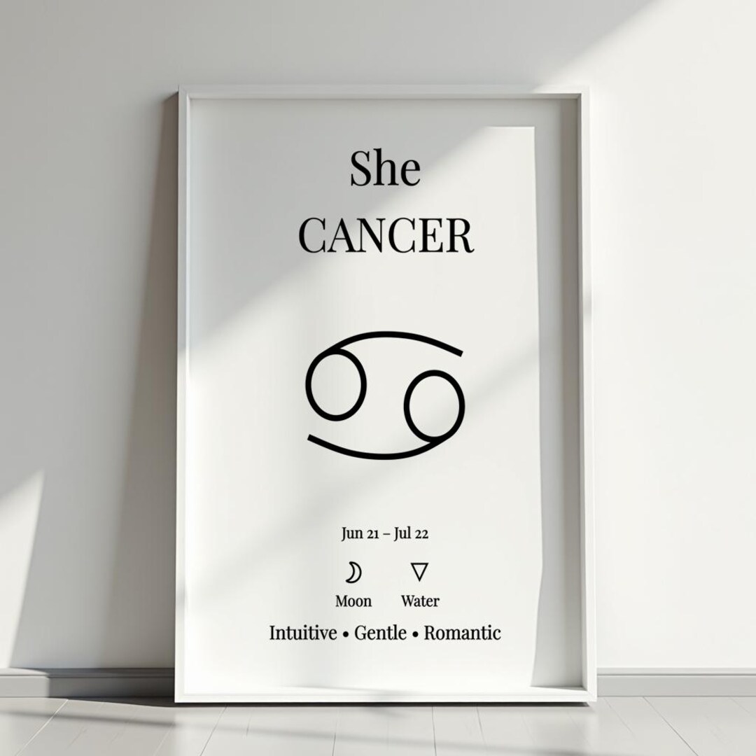 Cancer Woman Wall Art, She Poster, Astrology Decor, Minimal Horoscope ...