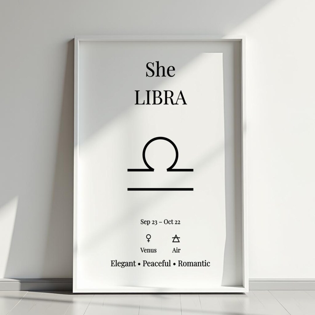 Libra Woman Wall Art, She Poster, Astrology Decor, Minimal Horoscope ...