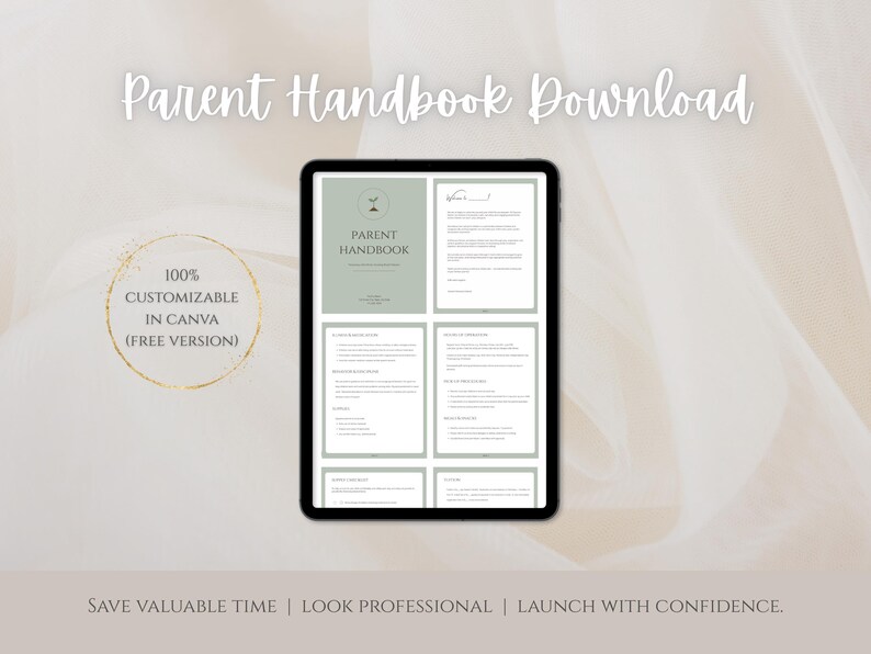 Parent Handbook Template | Editable Canva Daycare Parent Guide ...
