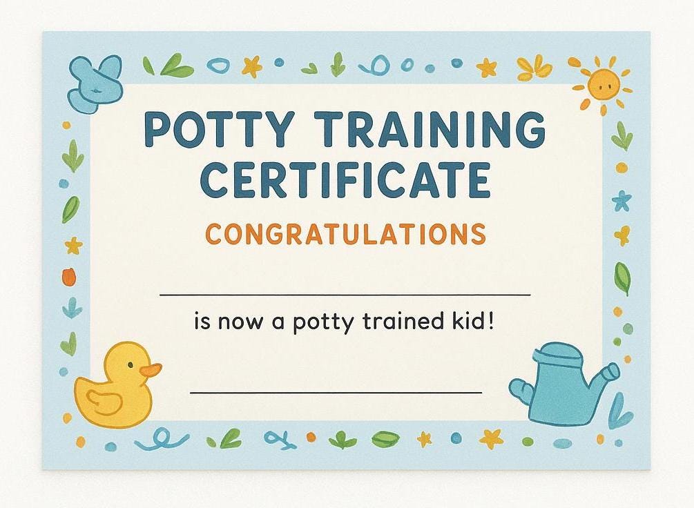 Potty Training Award Certificate – Celebrate Success With This ...