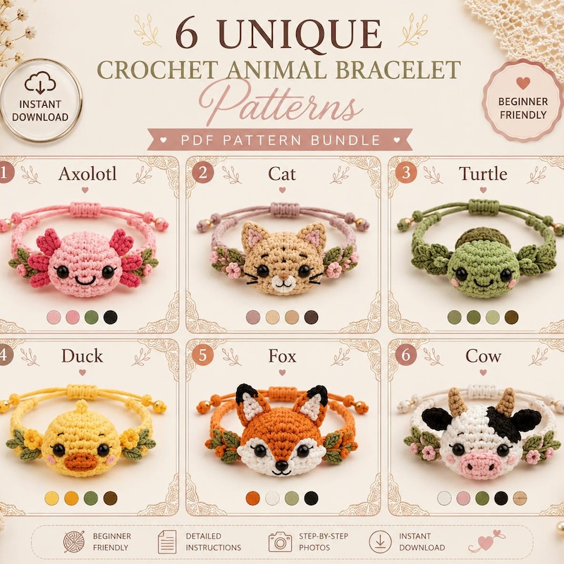 Crocheted Turtle Bracelet - Etsy