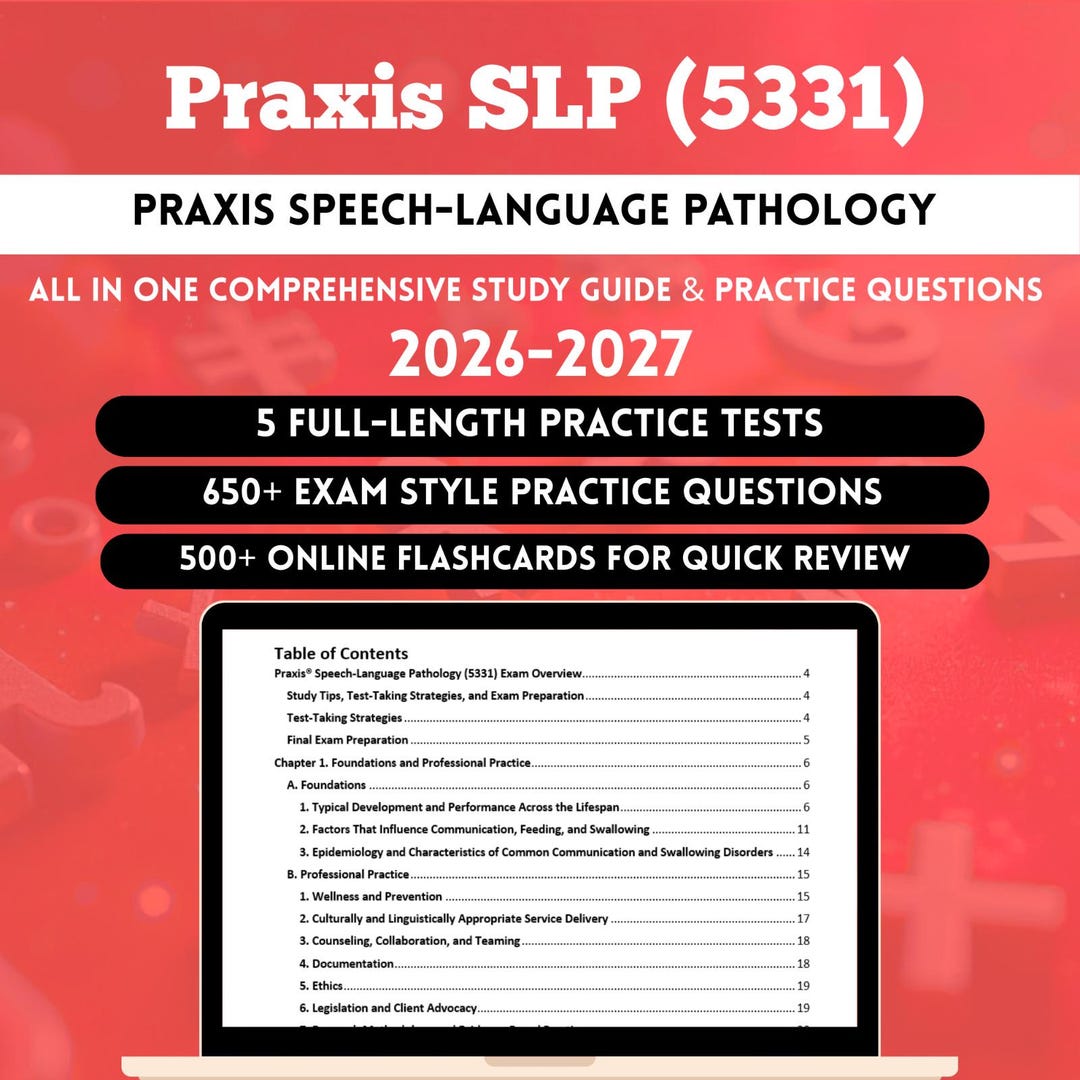 Praxis 5331 Study 2026 | Slp Praxis Study | Speech Language Pathology ...