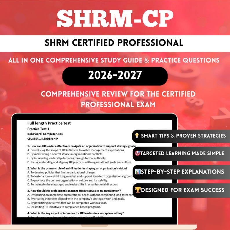SHRM-CP Study Guide 2026 | Shrm-cp Exam Prep | Shrm-cp Exam Notes ...