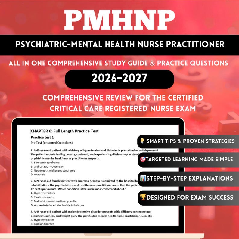 PMHNP Study Guide 2026-2027 | PMHNP Board Exam | Psychiatric–mental ...
