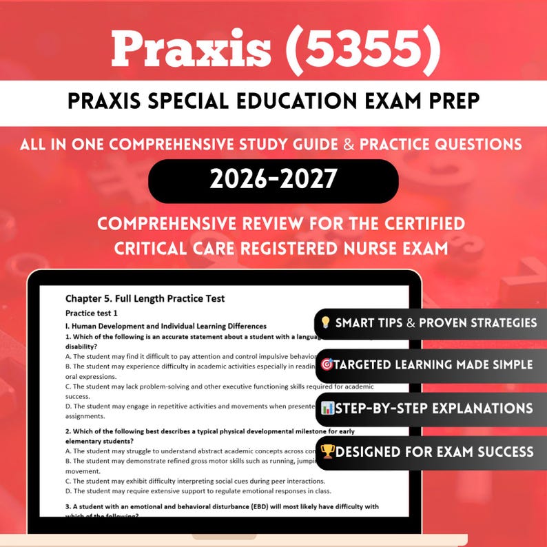 Praxis 5355 Study Guide 2026 | Praxis 5355 Exam Prep | Praxis Special ...