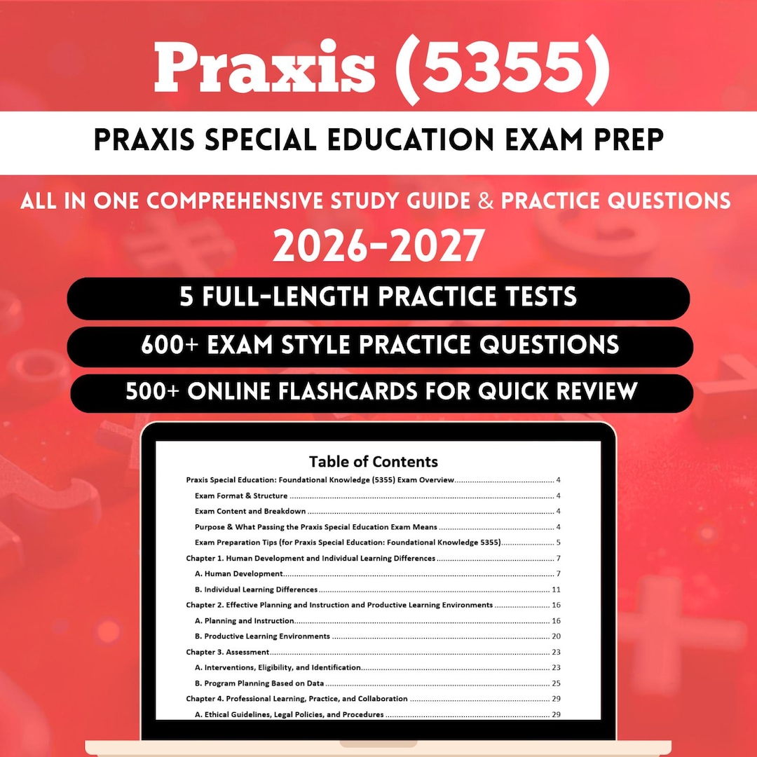 Praxis 5355 Study Guide 2026 | Praxis 5355 Exam Prep | Praxis Special ...