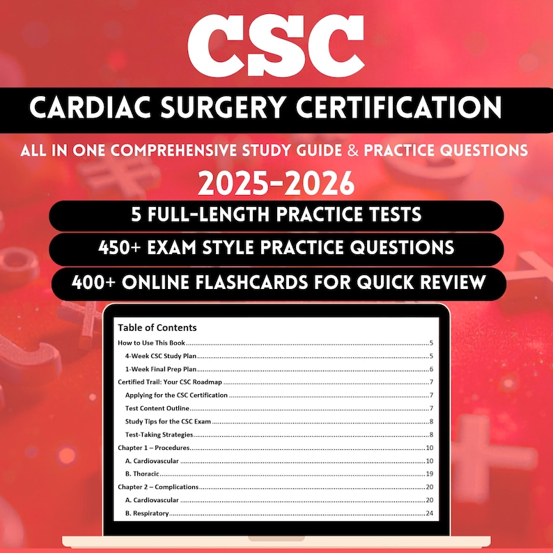 Csc Exam Study Guide 2026 | Csc Exam | Cardiac Surgery Certificate ...