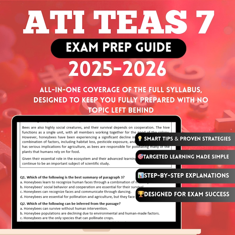 ATI TEAS 7 Exam 2026 | Teas Study Guide | Ati Teas Exam 7 | Teas7 Math ...