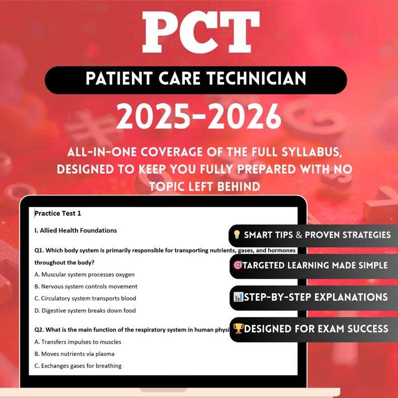 PCT Exam 2025-2026 | Patient Care Technician Study Guide | Patient Care ...