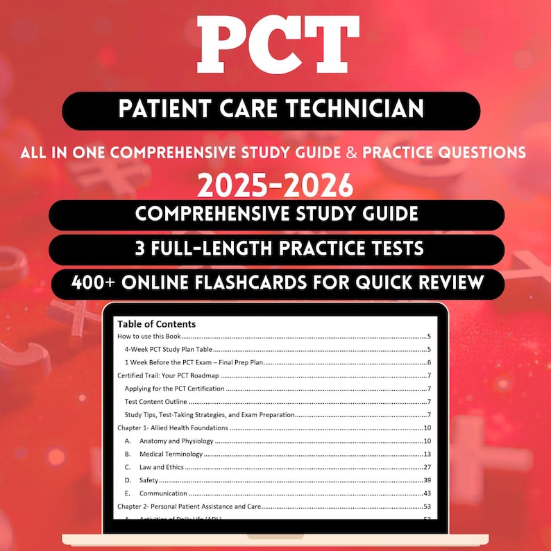 PCT Exam 2026 | Patient Care Tech Study Notes | Patient Care Technician ...