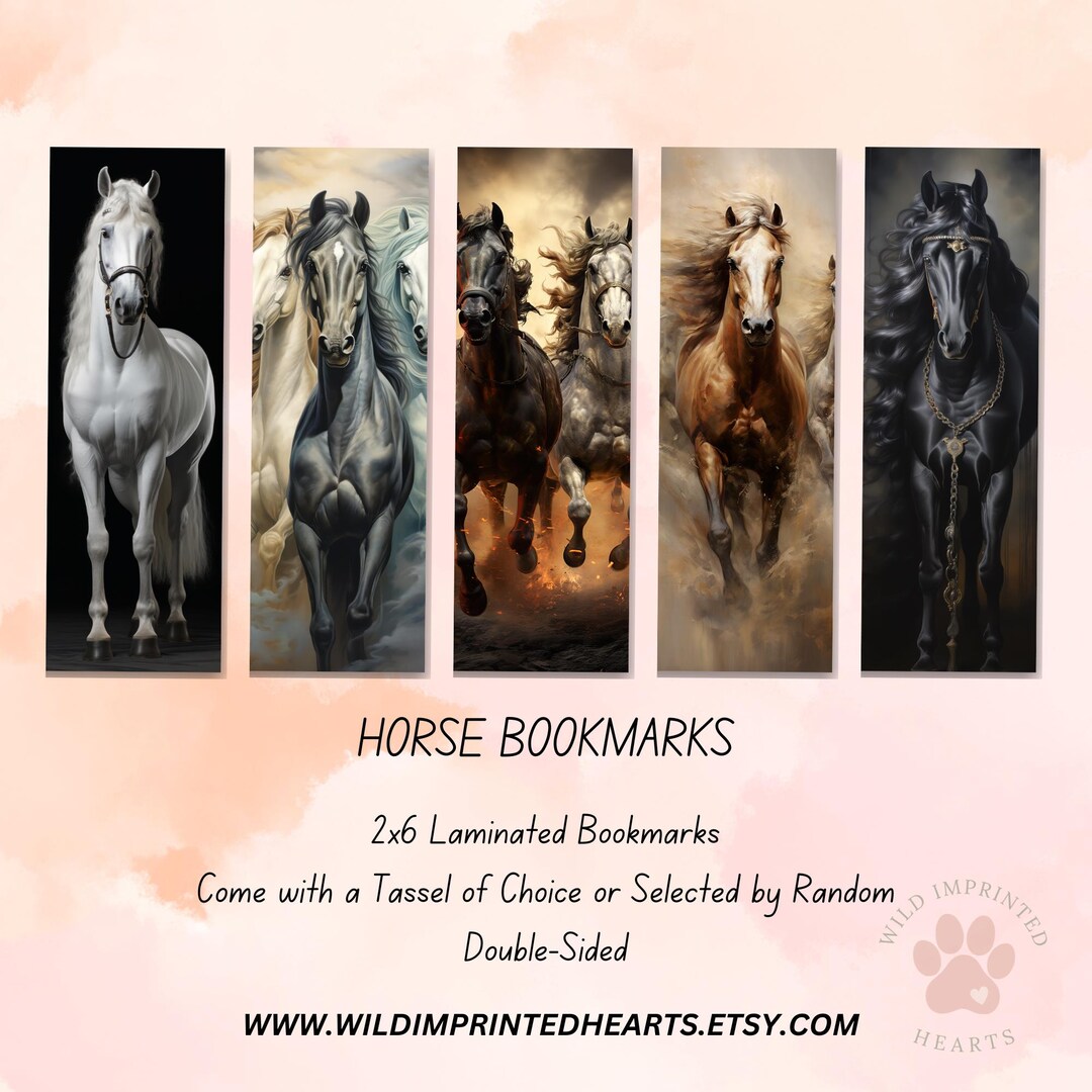 Horse Laminated Bookmarks, Horse Lover Gift, Equestrian Reading ...