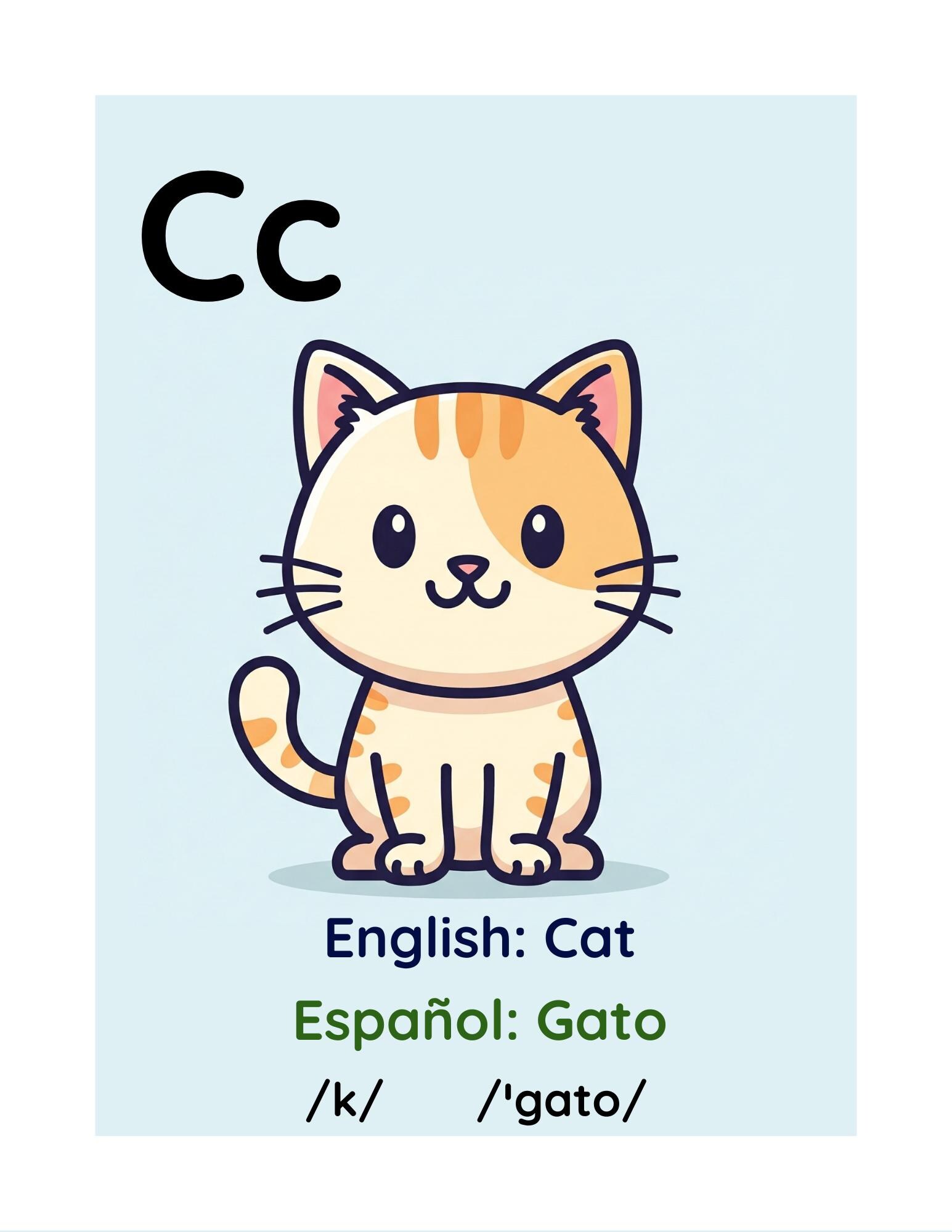 Bilingual ABC Poster | English Spanish Alphabet Chart With Animals ...