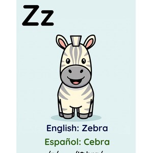 Bilingual ABC Poster | English Spanish Alphabet Chart With Animals ...