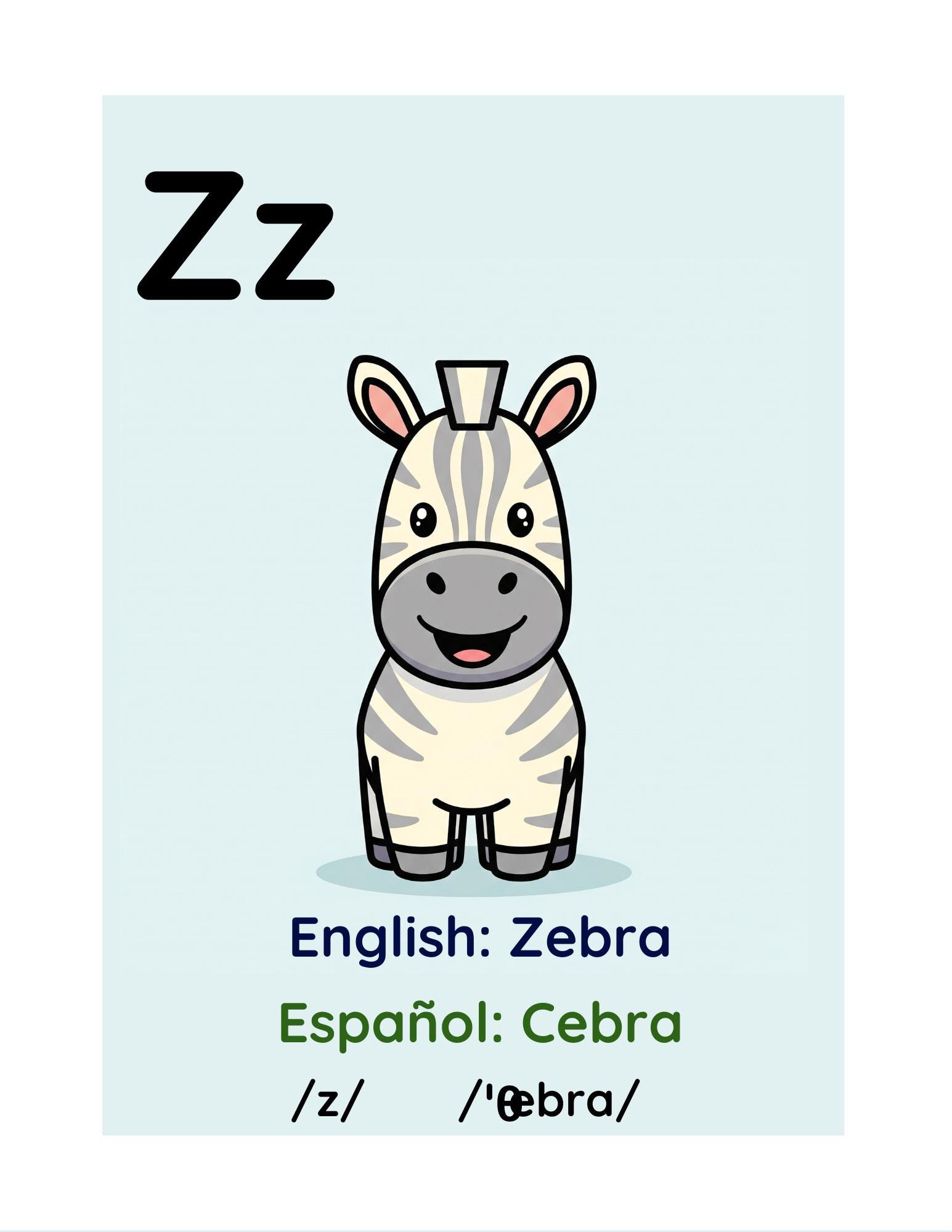 Bilingual ABC Poster | English Spanish Alphabet Chart With Animals ...