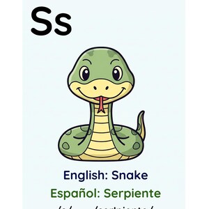Bilingual ABC Poster | English Spanish Alphabet Chart With Animals ...