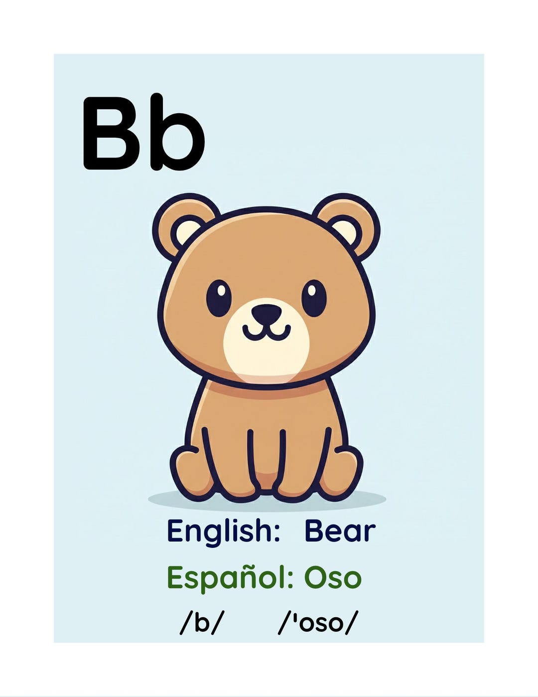 Bilingual ABC Poster | English Spanish Alphabet Chart With Animals ...