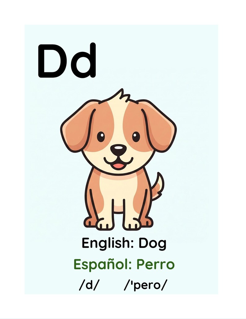 Bilingual ABC Poster | English Spanish Alphabet Chart With Animals ...