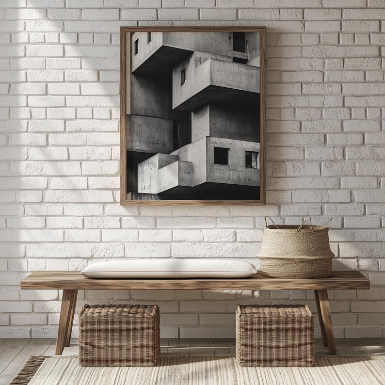 Modern Brutalist Architecture Photography - Moody Minimalist Wall Art ...