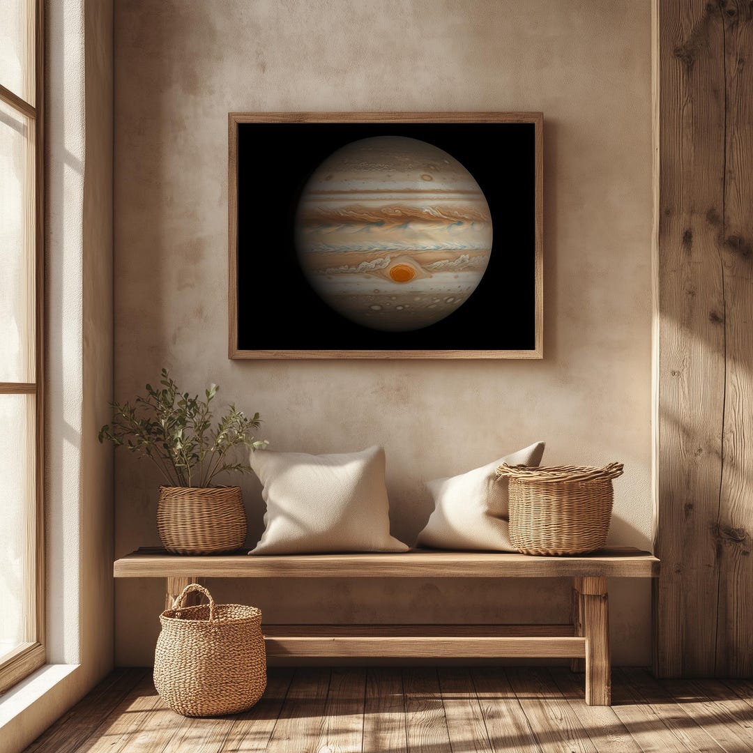 Photorealistic Jupiter Digital Illustration - Moody Planetary Wall Art ...