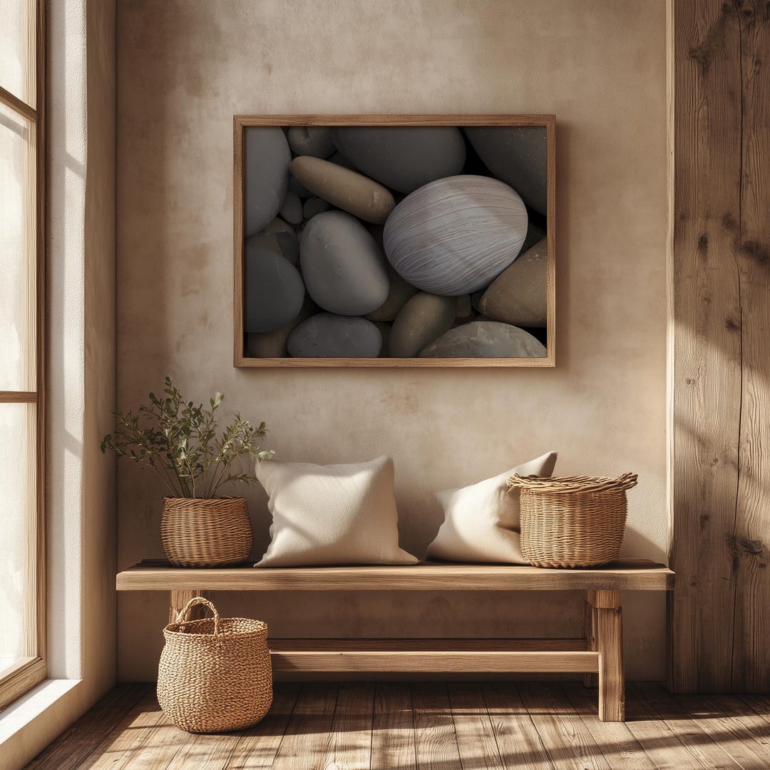 Neutral Coastal Pebbles Macro Photography - Earthy Close-up, Spa Style ...