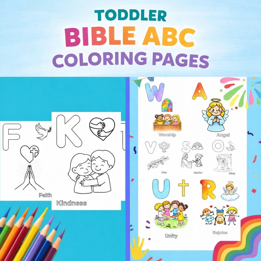 Christian Alphabet Coloring Pages for Kids, Bible ABC Printable ...