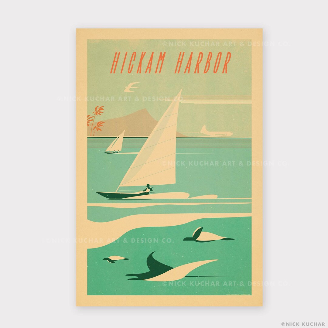 Hickam Harbor Oahu - 12x18 Hawaii Travel Print - Etsy