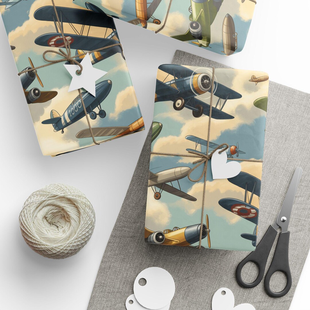 Vintage Aircraft Gift Wrapping Paper - Etsy