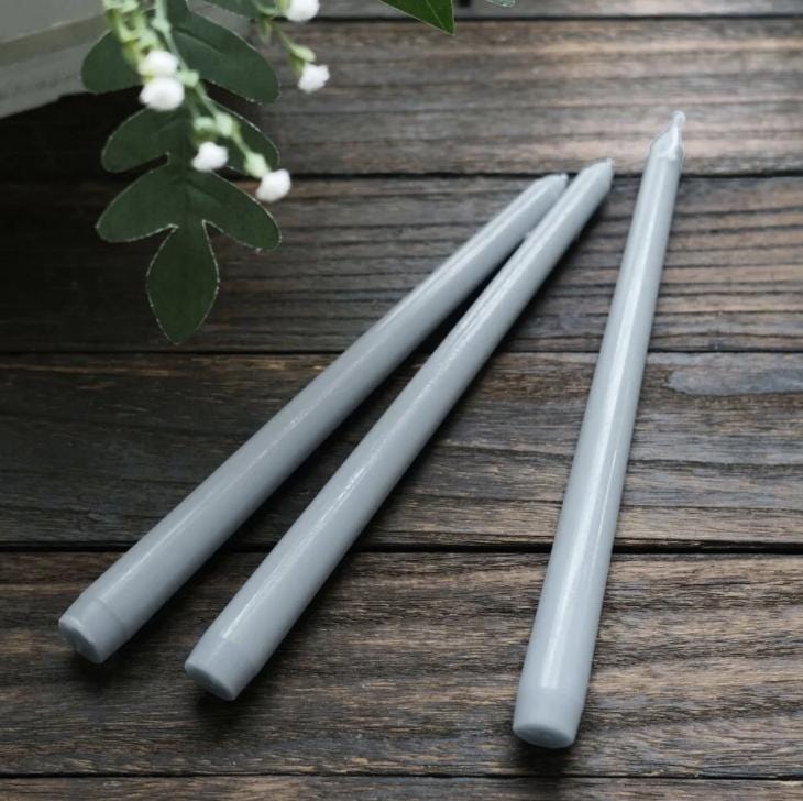 20 Smokeless Dripless Dusty Blue Taper Candles - Light Blue ...