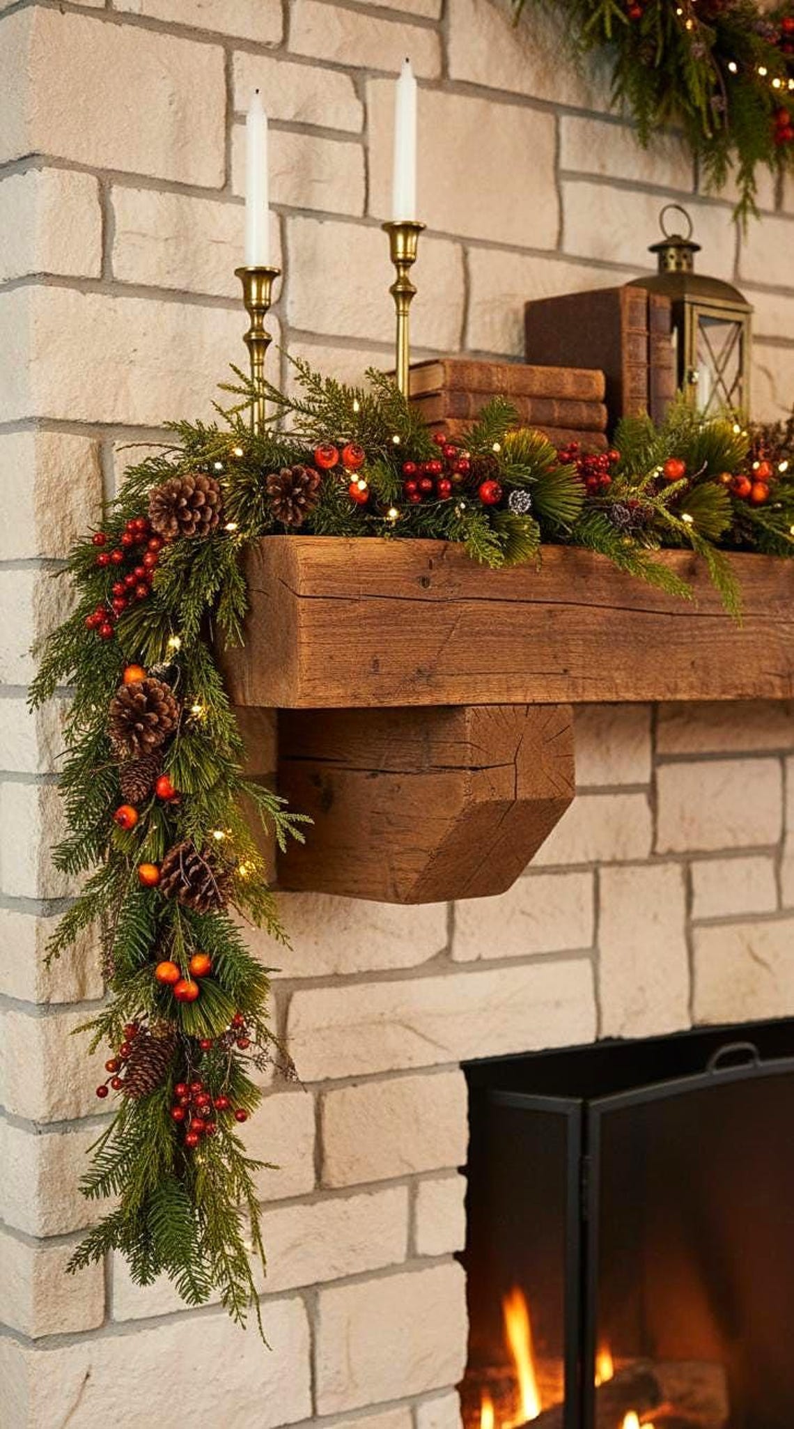 Rustic Christmas Garland: Winter Pine Cones and Berries (72") - Etsy