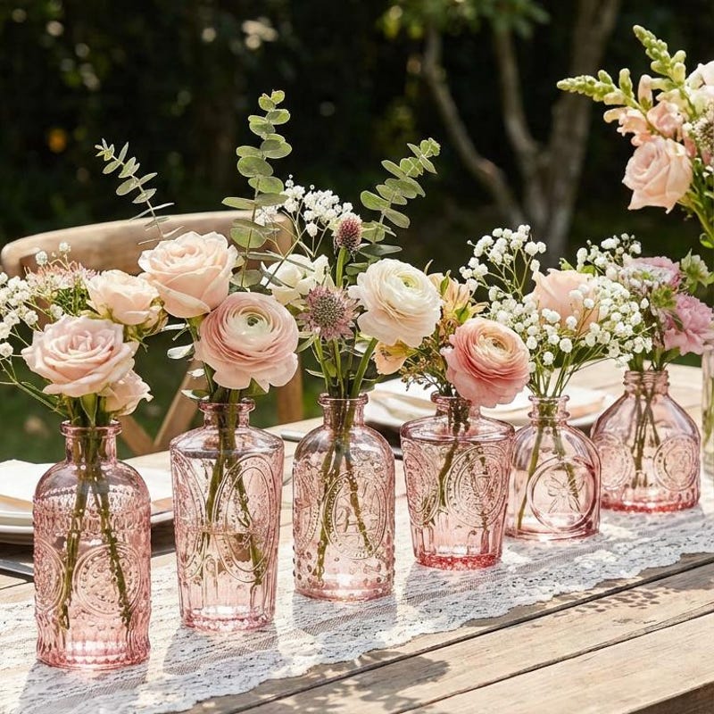 Small White Glass Bud Vases - Etsy