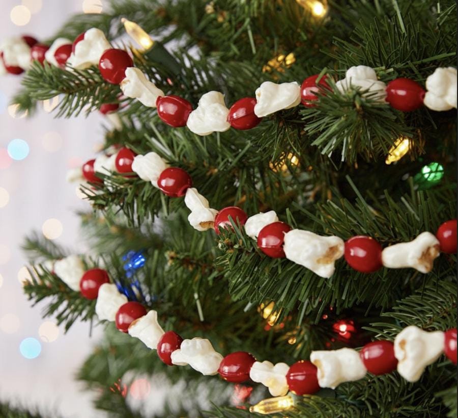 6 FT. Artificial Popcorn and Cranberry Garland: Primitive Christmas ...
