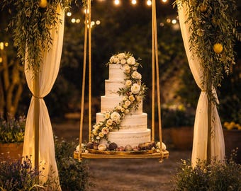 Gold Metal Hangingl Cake Stand - Suspended Wedding Cake Display - Etsy