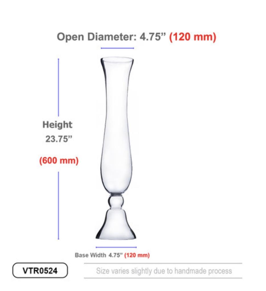 Wholesale Tall Glass Trumpet Vase Set: 24" Wedding Centerpiece (set of ...