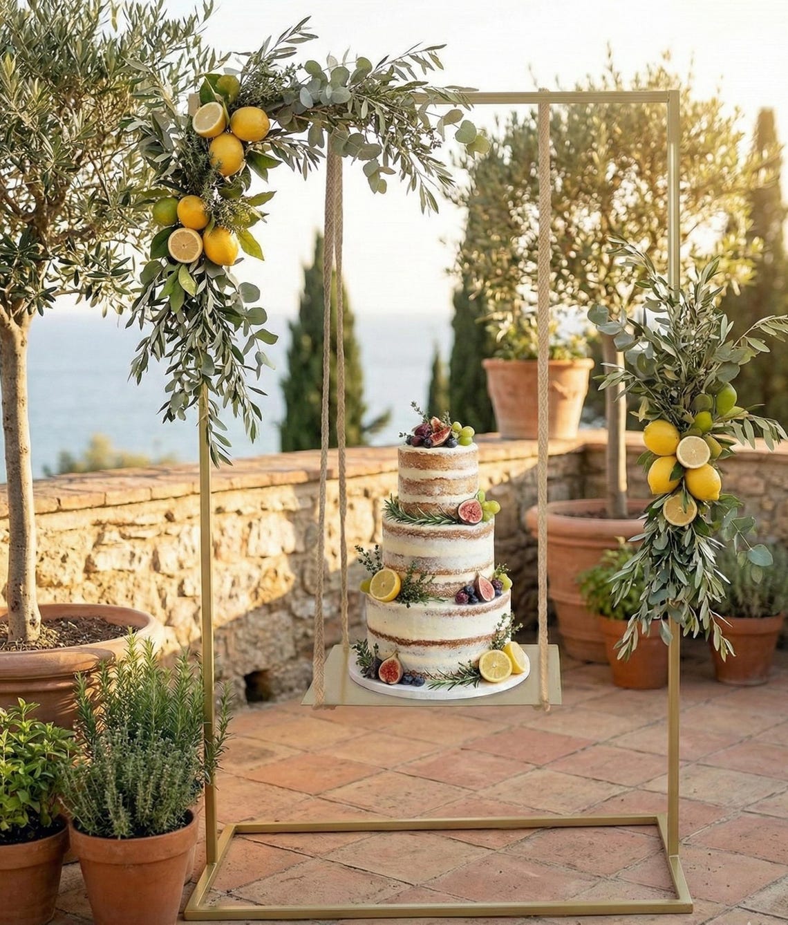 Gold Metal Hangingl Cake Stand - Suspended Wedding Cake Display - Etsy