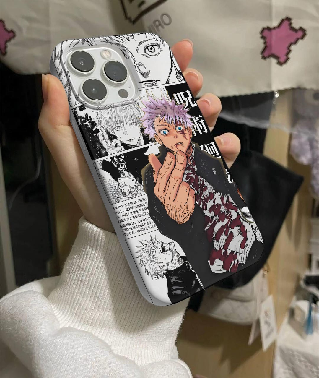Gojo Satoru Jujutsu Kaisen Anime Phone Case, iPhone & Samsung Manga ...