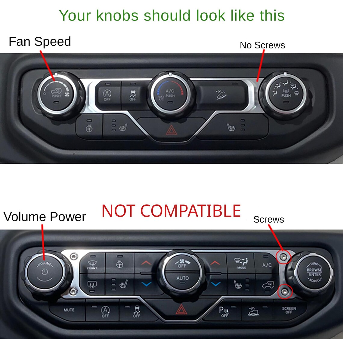 For Jeep Wrangler JL Gladiator - Knob Press-fit Covers 2018-2023 ...
