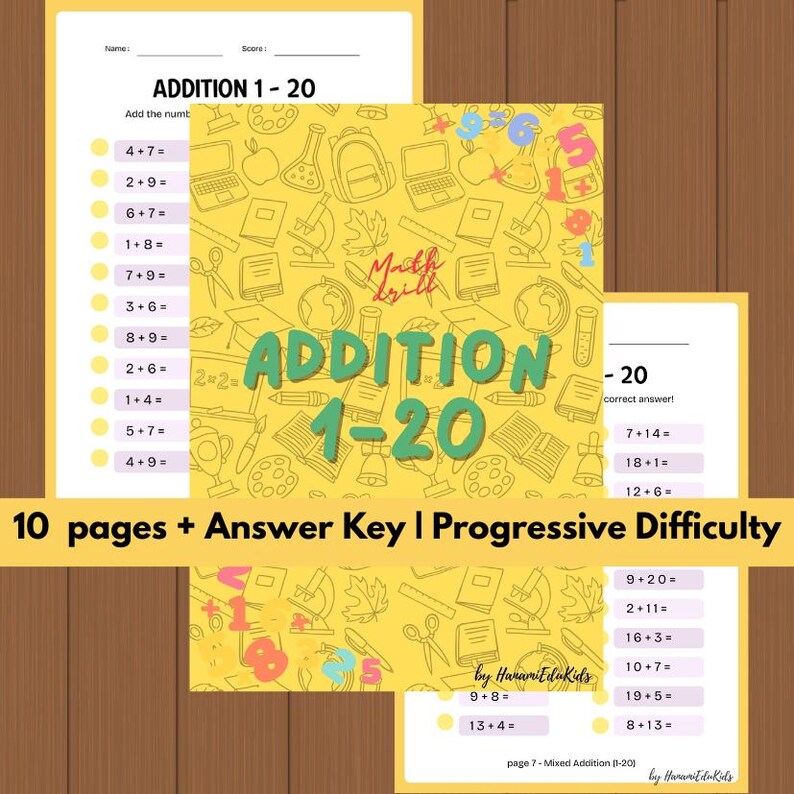 Addition Worksheets 1-20 Printable | Math Drill Practice for Kids ...