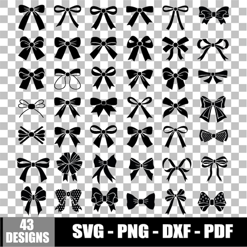 Black Bow SVG Bundle | Coquette Ribbon & Bow Tie SVG Files | Aesthetic ...