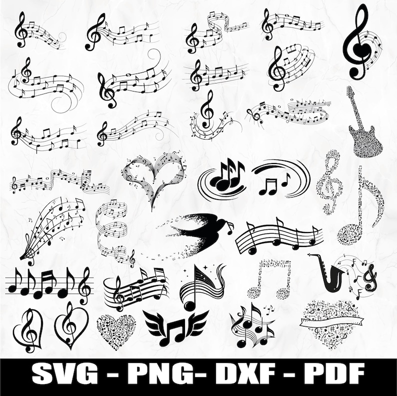 Music Notes SVG Bundle | Musical Notes Clipart | Music Notes SVG Png ...