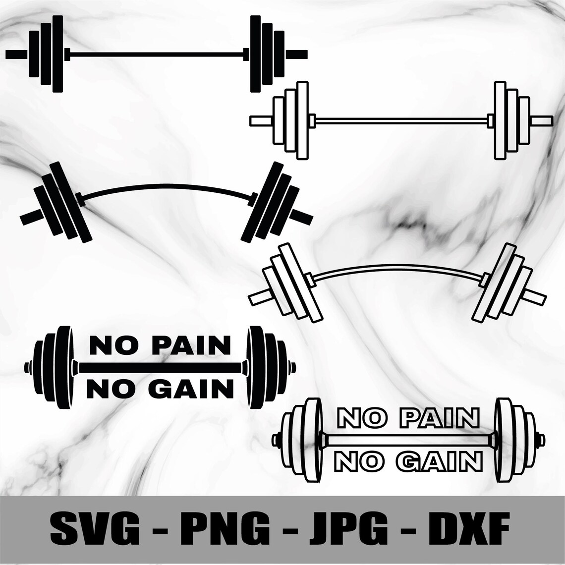 Barbell SVG Bundle – Powerlifting & Weight Lifting Clipart – Weights ...