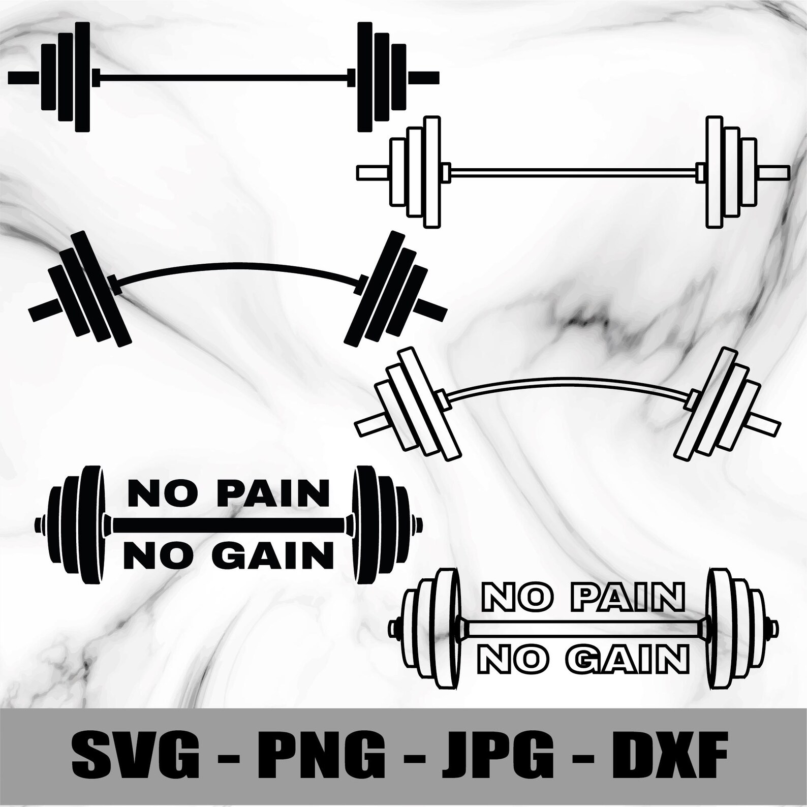 Barbell SVG Bundle – Powerlifting & Weight Lifting Clipart – Weights ...