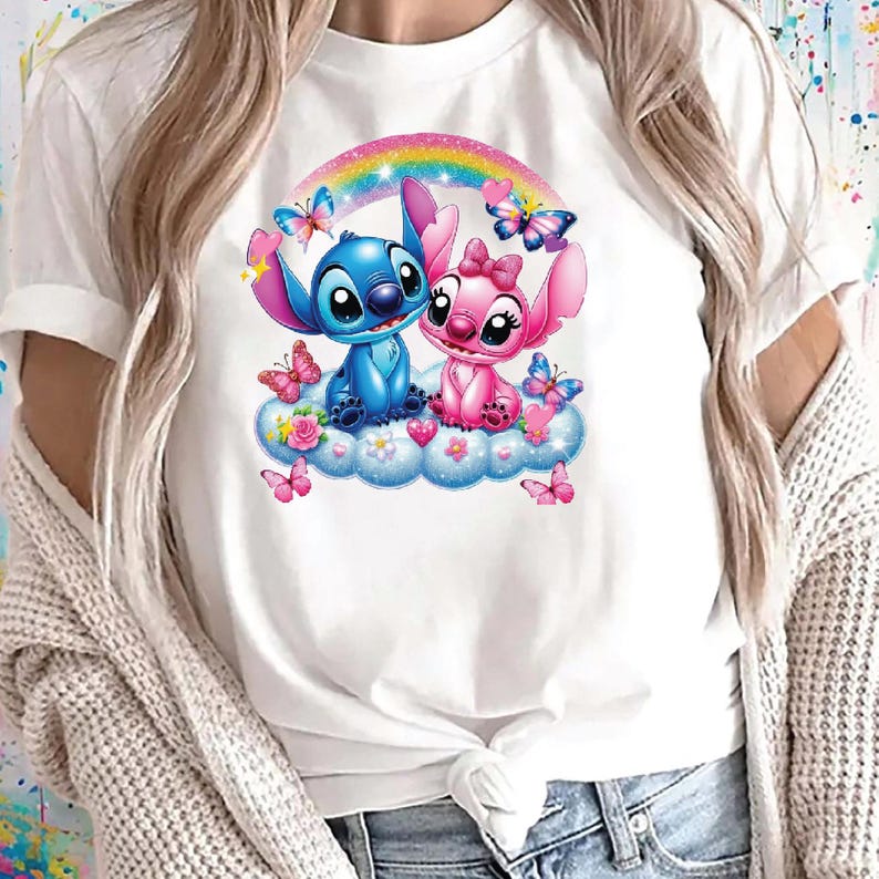 Stitch and Angel Clipart, Lilo Cartoon PNG, Cricut and Silhouette ...