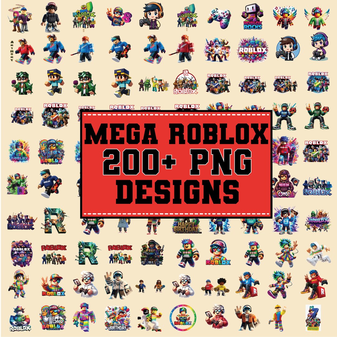 Mega Roblox Character,roblox Png,roblox Svg Bundle,roblox Boy Svg ...