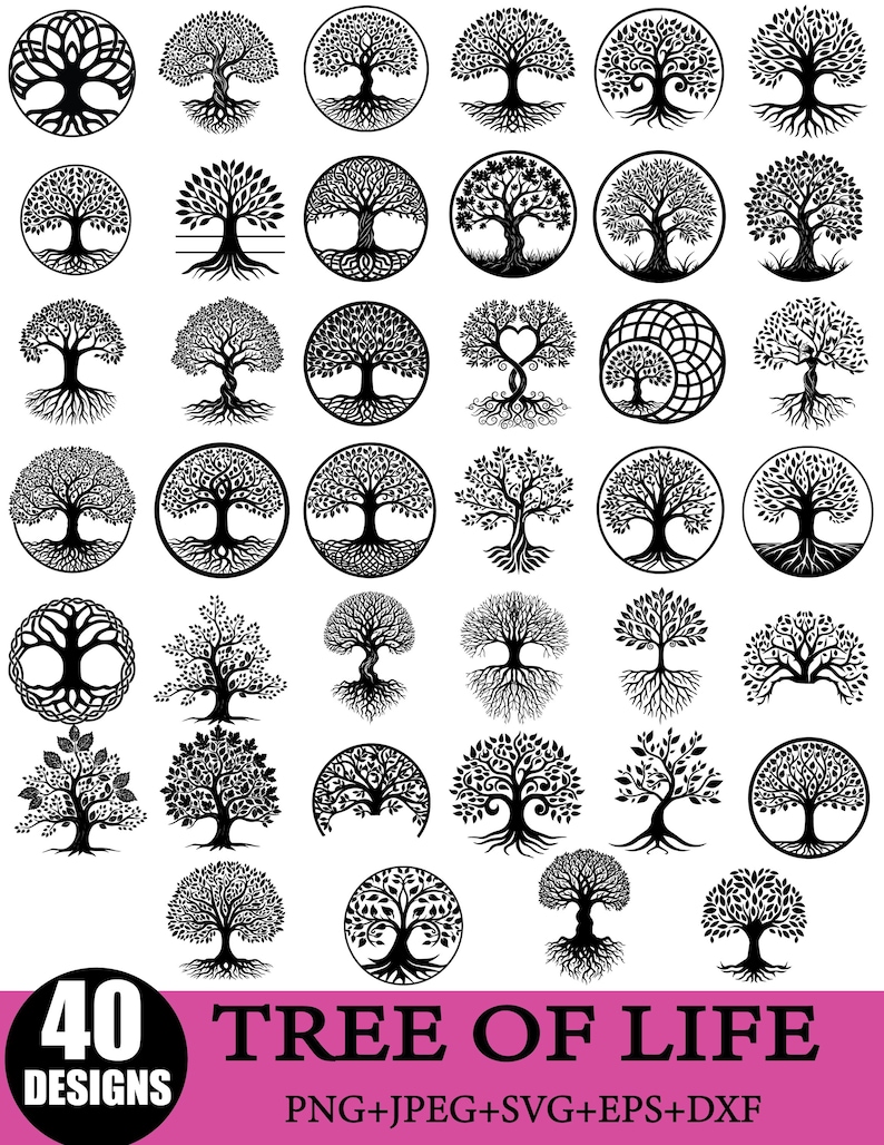 Tree of Life SVG Bundle, Family Tree Roots Clipart (digital Download ...